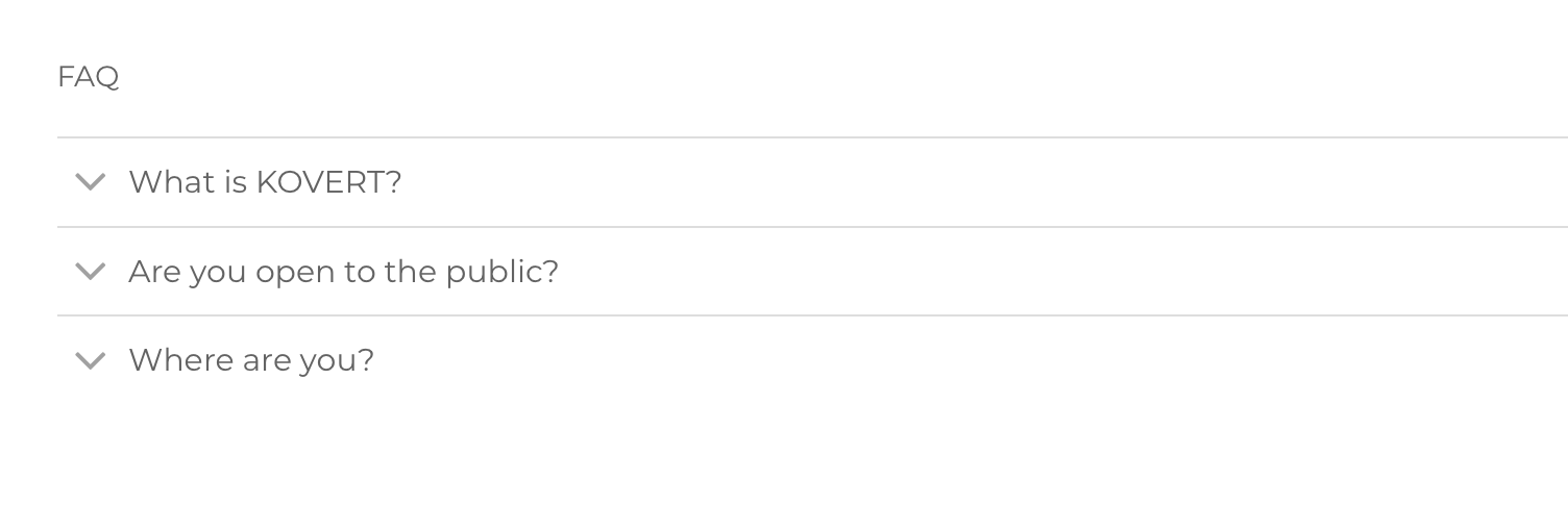 FAQ - KOVERT